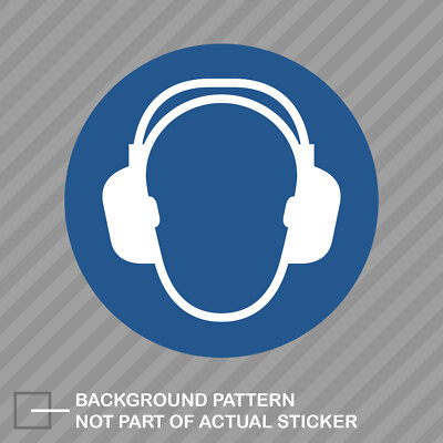 M003 Wear Ear Protection Sticker Decal Vinyl iso 7010 mandatory sign ...