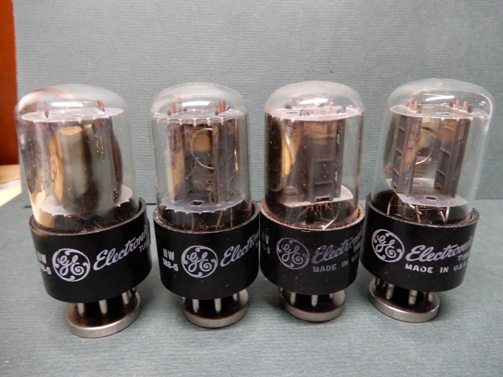 GE 6SN7 Set of Four Gray Plate Vacuum Tubes 1960's Strong 92-96% ...