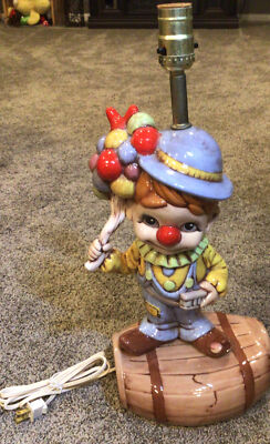 Atlantic Mold Clown On A Barrel With Balloons - Vintage Lamp Base 1982 ...