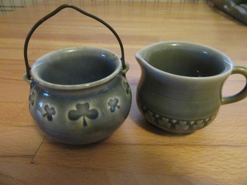 1960's Vintage Wade Irish Shamrock Porcelain Kettle/Pot & Creamer | eBay