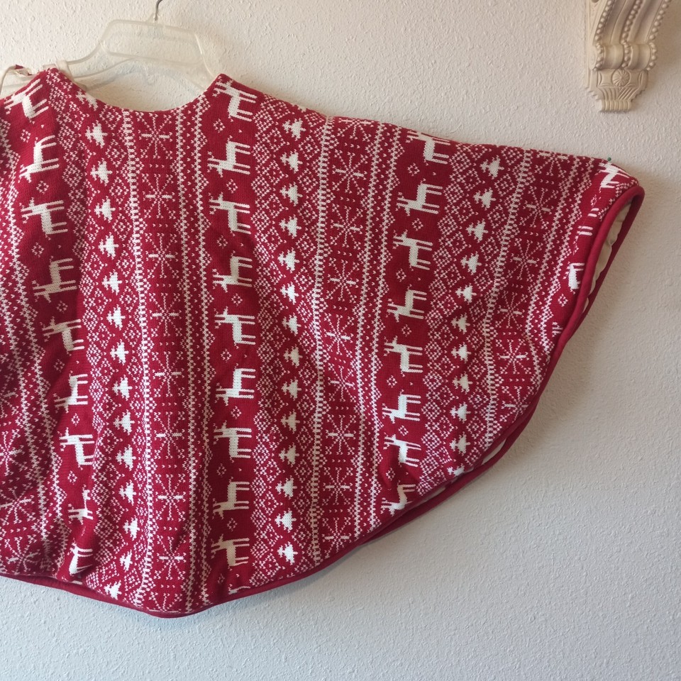 48” Fair isle Knit Christmas Tree Skirt Red/ White Target Snowflakes ...