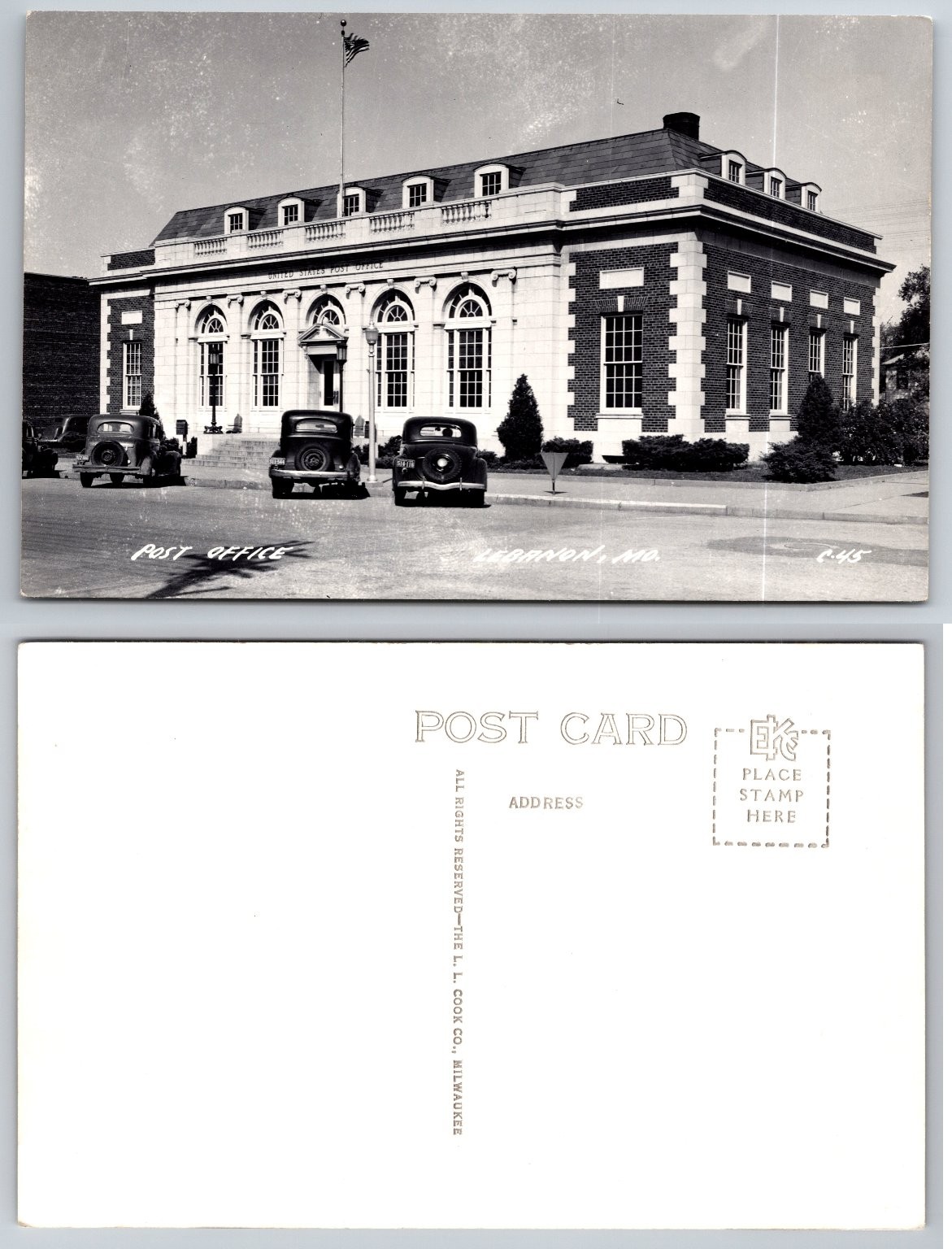 Vintage Real Photo Postcard Lebanon MO Missouri Post Office 1940s Cars ...