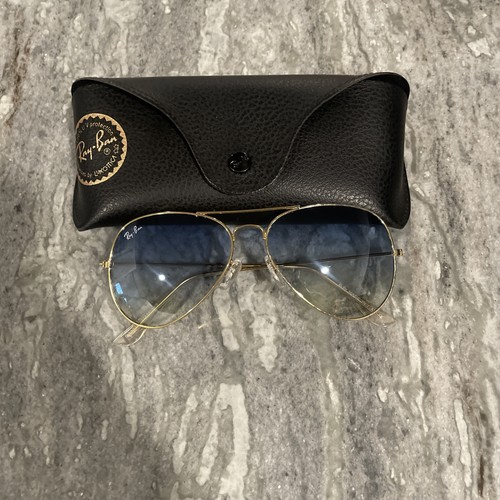 Ray-Ban Aviator Sunglasses RB3025 58-14mm Gold Frame & Blue Gradient ...