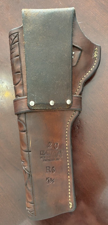 Vintage George Lawrence Co. 2C Challenger R6 Embossed Leather Holster 5 ...