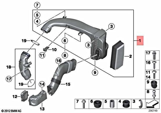 OEM BMW F10 F11 F01 F02 E70 E71 F15 F16 M50D Intake Muffler 13718508199 ...