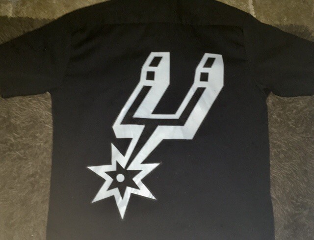 NBA San Antonio Spurs Men’s Black Button Down Short Sleeve Shirt Medium ...