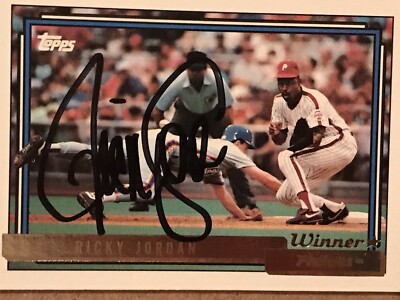 Ricky Jordan Autographed 1992 Topps Gold #103 Phillies Card | eBay