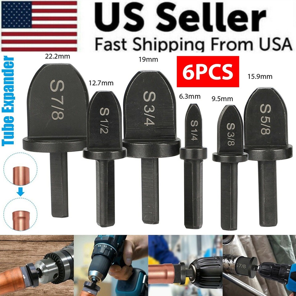 6x Swaging Tool Drill Bit Set Air Conditioner Copper Pipe Flaring Tube ...