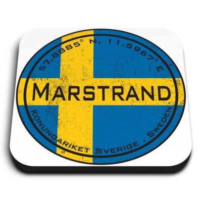 1x Square Fridge MDF Magnet Marstrand Sweden Flag #60942 | eBay UK