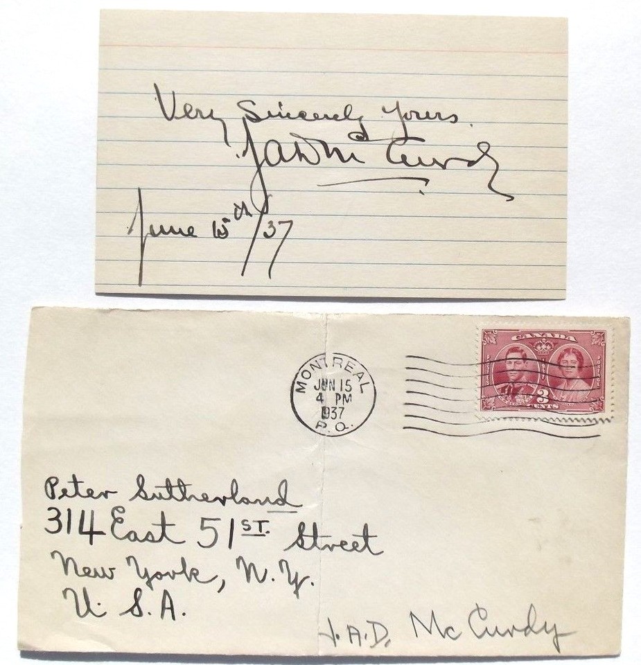 John McCurdy Autograph Aviation Pioneer 1st Brit Fly Plane British ...