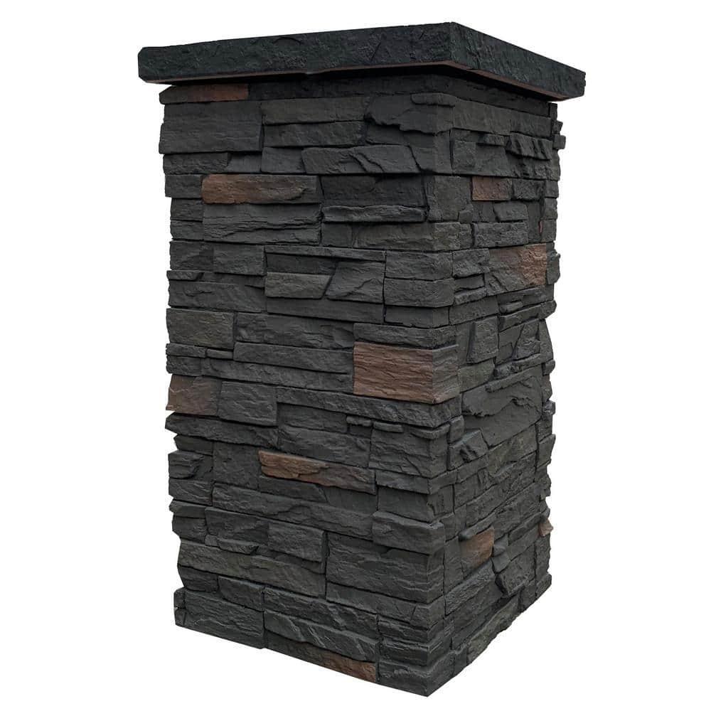 NextStone Faux Stone Siding 30"X16" Appalachian Gray Faux Column Wrap ...