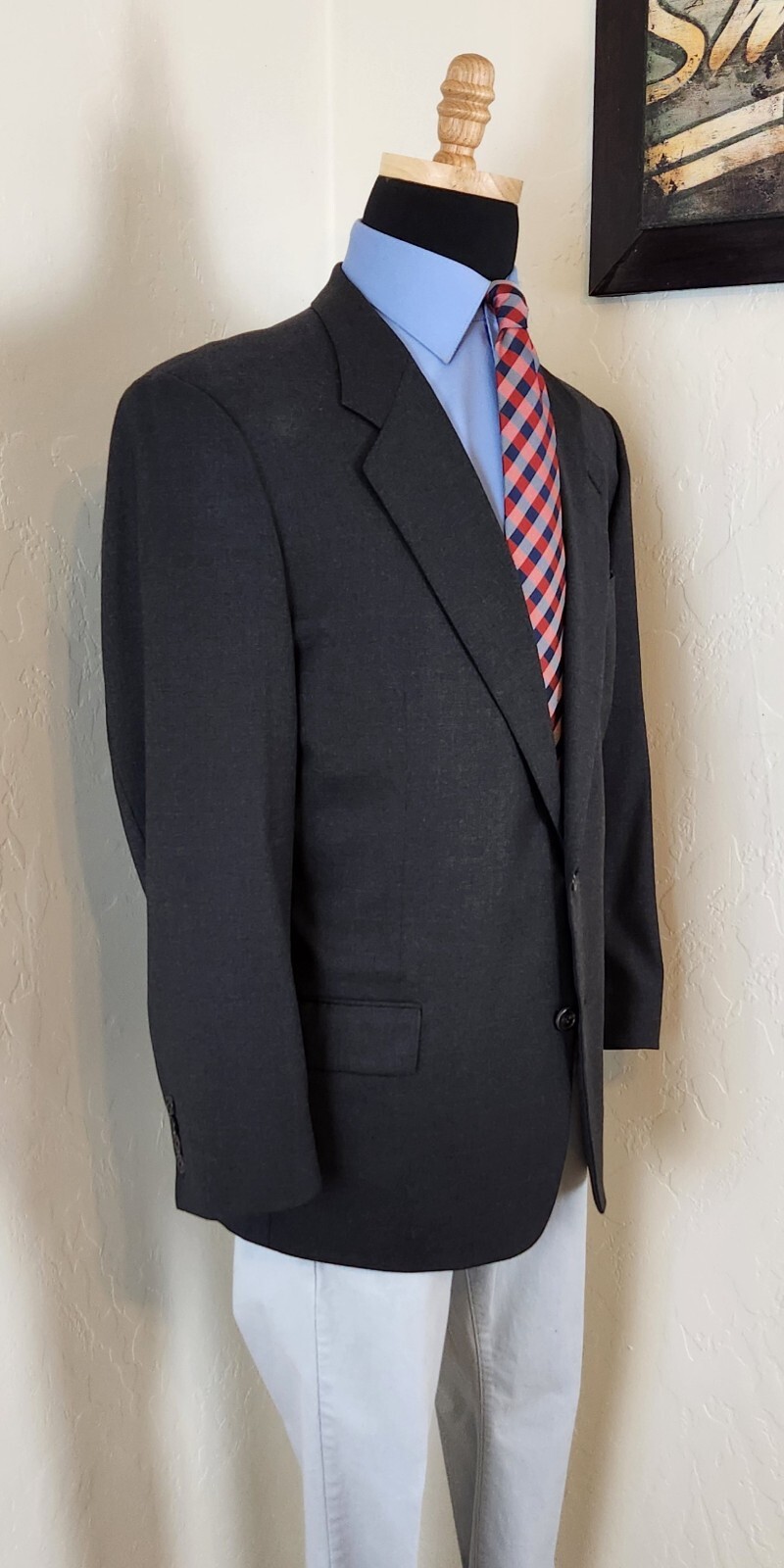 Hickey Freeman Boardroom Suit Jacket Men 43R 100% Woo… - Gem