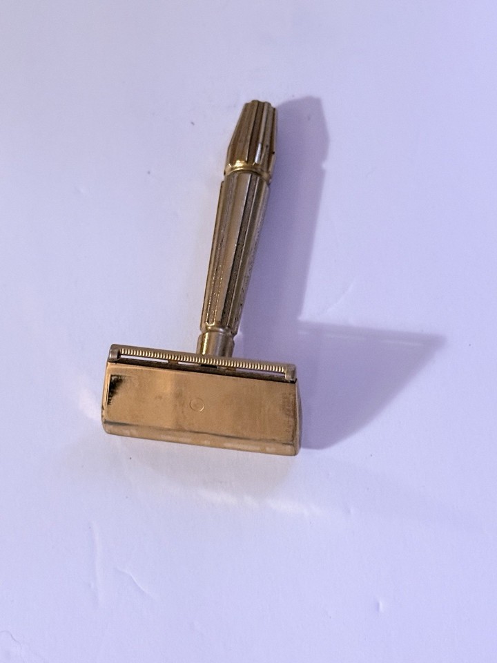 GEM Micromatic Gold Colored Safety Razor In Original Case With Razor ...