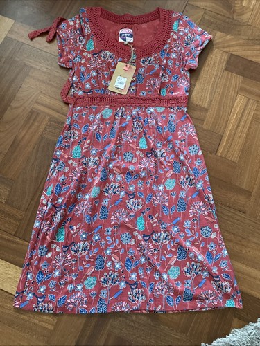 Mantaray Stunning Jersey red Bird Print Floral Dress Size 12 Travel ...