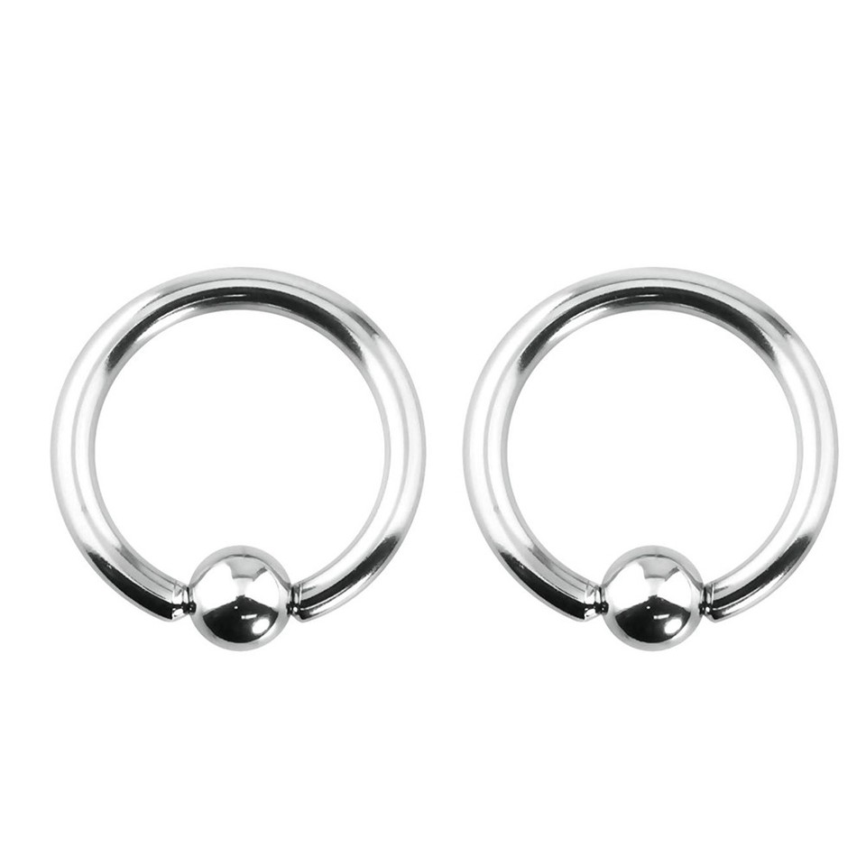 Pair of Captive Ring Made of Surgical Steel Multiple Gauges ans Sizes ...