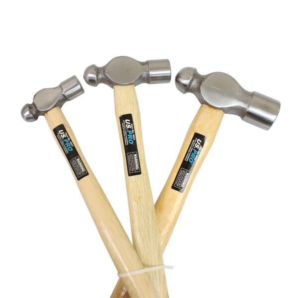 US PRO TOOLS Set Of 3 Ball Pein Hammers - Beech Wood Handle 4533 | eBay UK