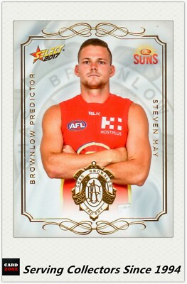2017 AFL Footy Stars Brownlow Predictor Card BP63 STEVEN MAY-GOLD COAST ...