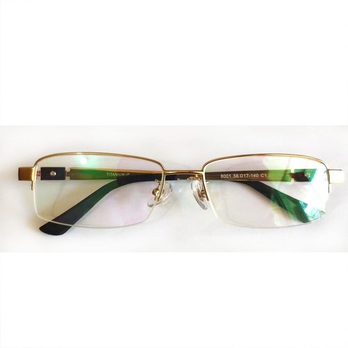 High quality Titanium Gentlemen Glasses Men Semi-Rimless Gold Eyeglass ...