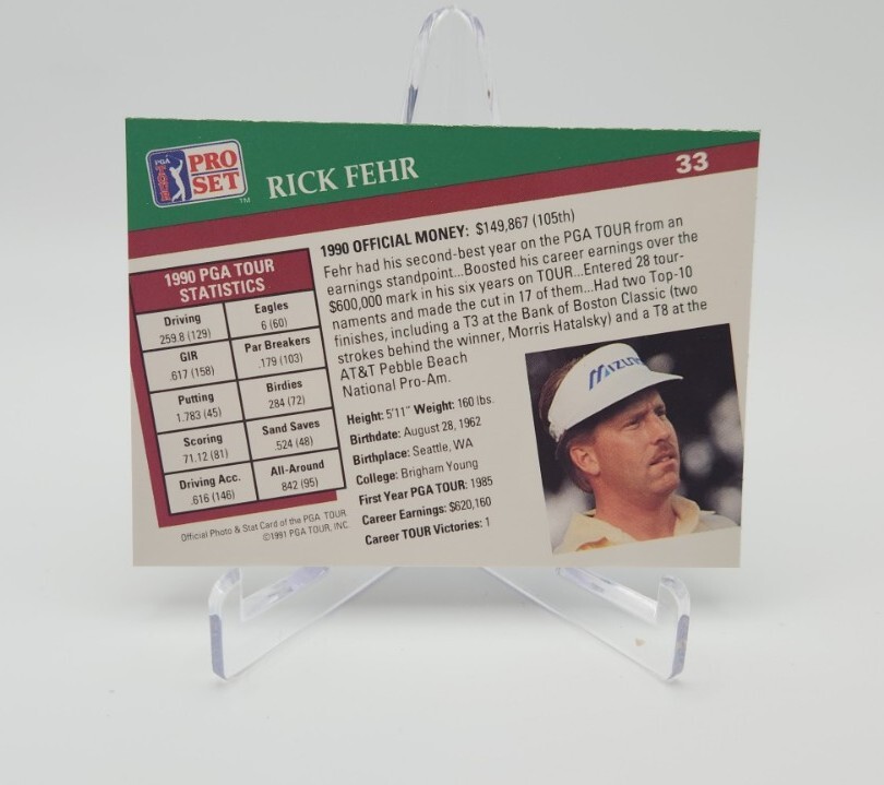 Rick Fehr - 1991 - Pro Set - PGA Tour - #33 | eBay