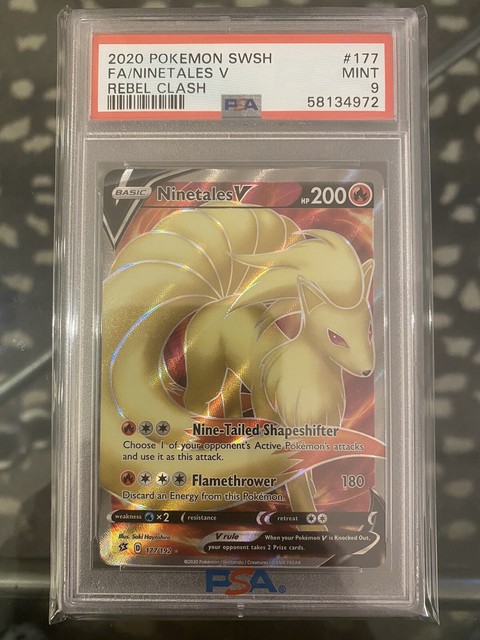 Pokémon TCG Ninetales V Rebel Clash 177/192 Holo Full Art for sale ...