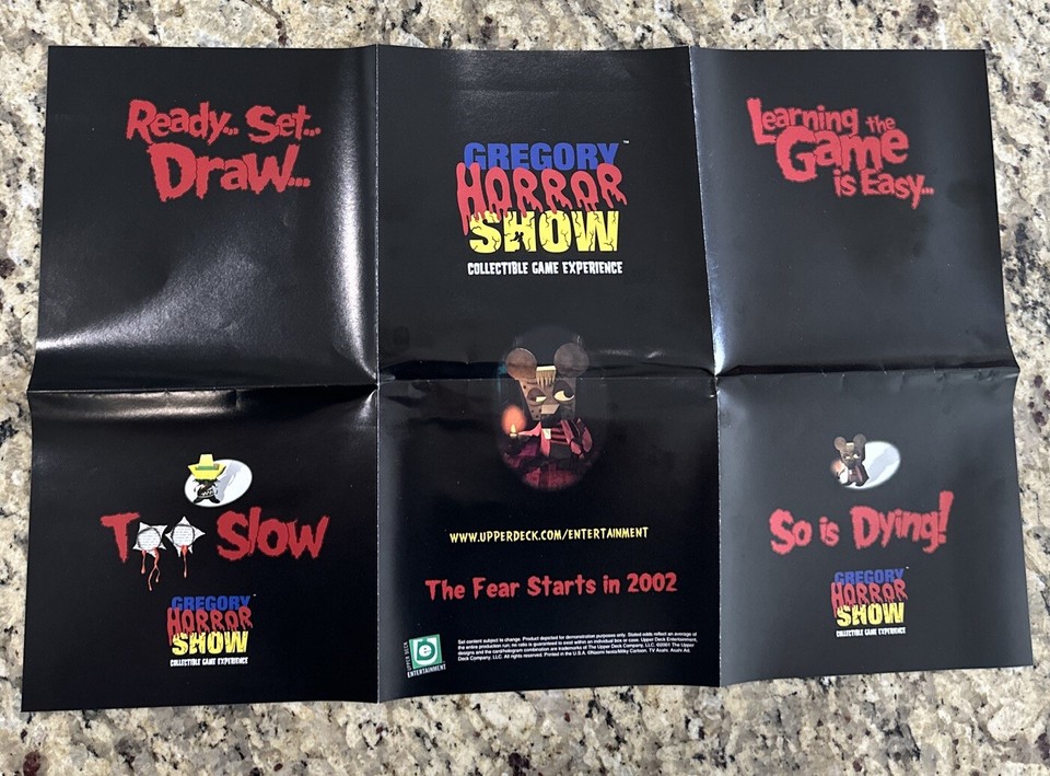 Gregory Horror Show Card Game Promo Sell Sheet Advertisement SUPER RARE ...