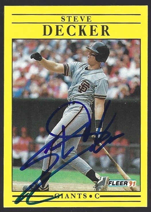 1991 Fleer baseball #260 Steve Decker IP autograph signed card | eBay