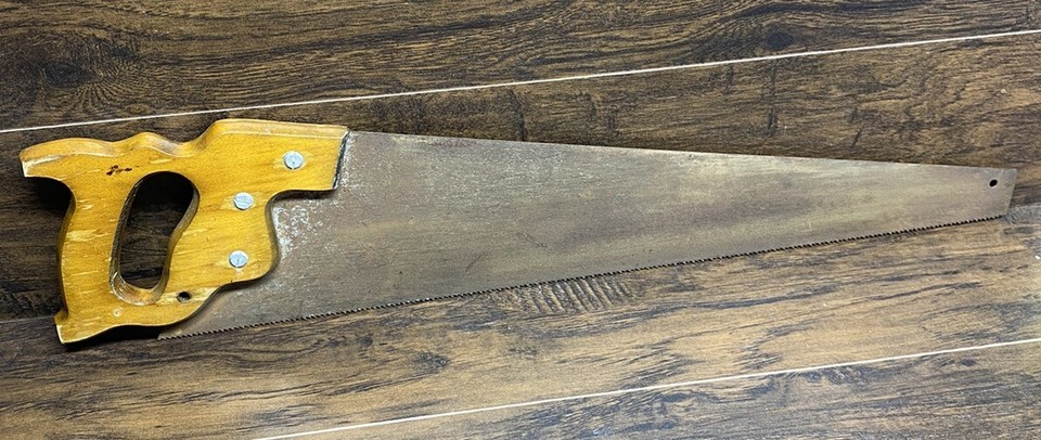 Vintage Disston & Sons Philadelphia 26" Hand Saw USA 11 TPI Carved ...