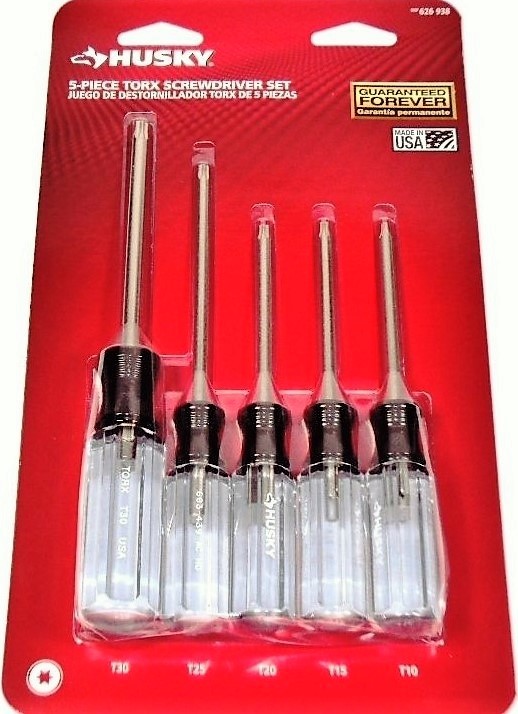 HUSKY Torx Screwdriver Set 5 pc (T10 T15 T20 T25 T30) USA 626-938 | eBay