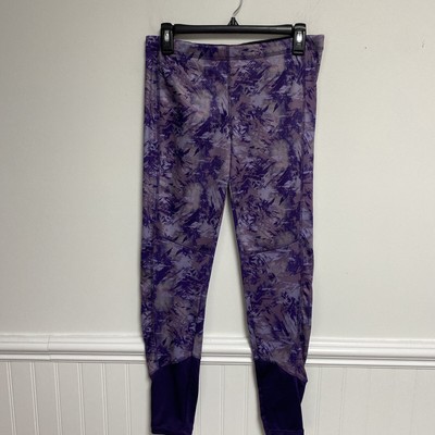 Crivit Womens leggings purple back zipper pocket size Med | eBay
