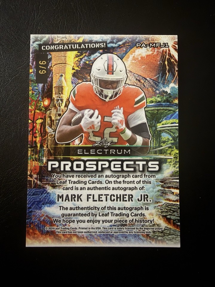 2024 Leaf Electrum Sparkle Platinum Mark Fletcher 6/6 | eBay