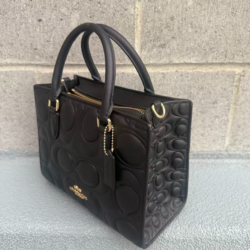 NWT Coach Maggie Small Tote Bag In Signature Leather CY670 Gold/black ...