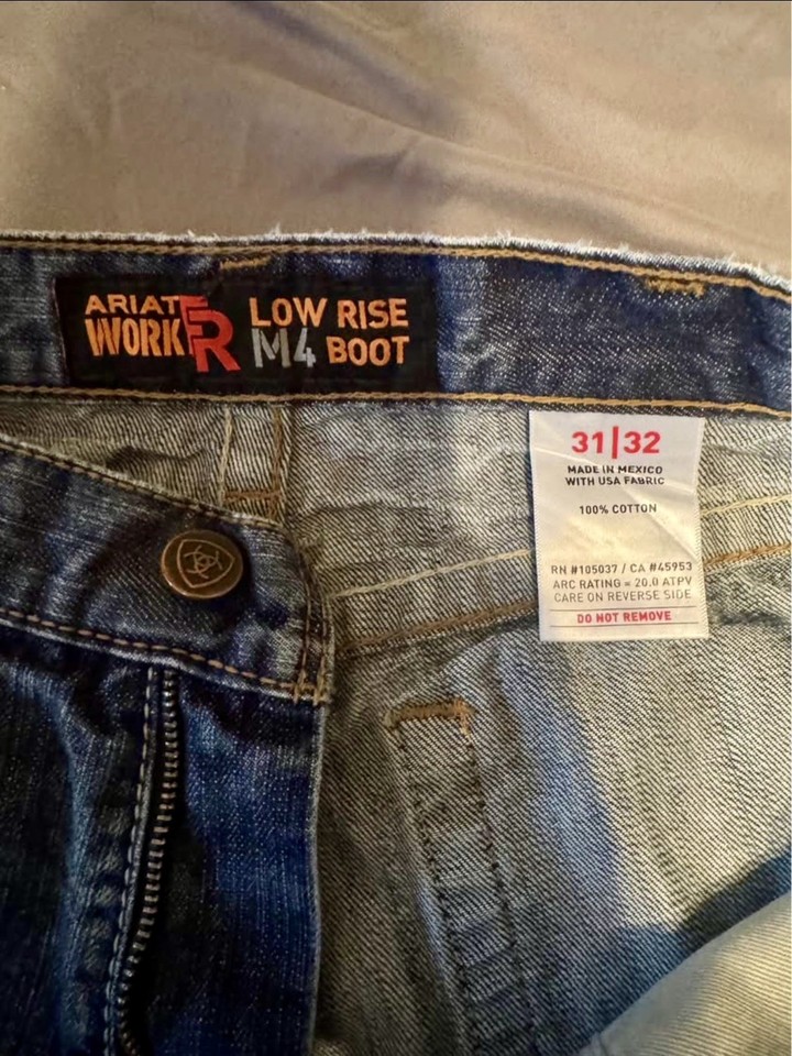 Ariat FR Jeans Mens 31X32 M4 Low Rise Boot Cut Cat 2 Flame Resistant ...