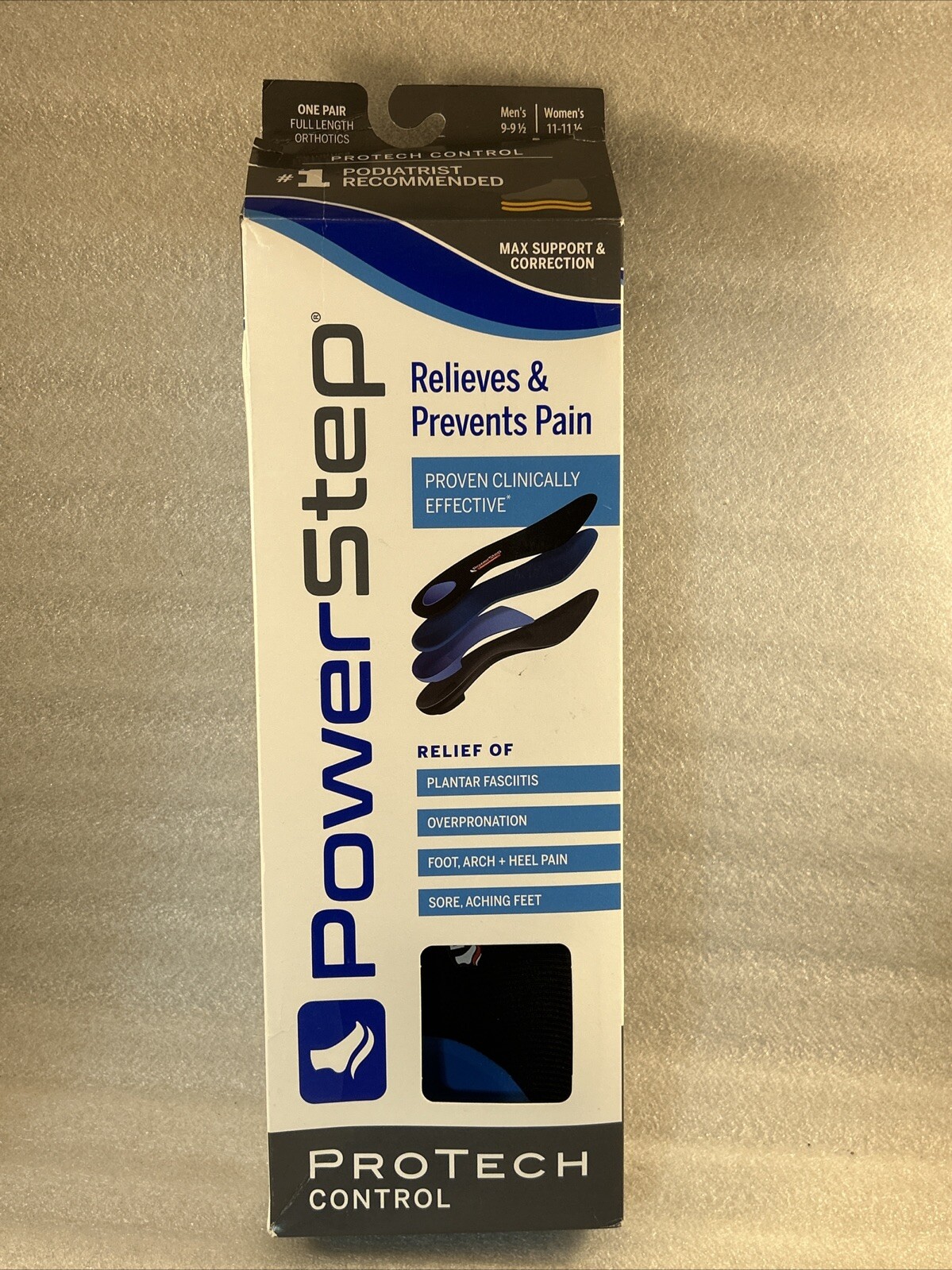 PowerStep ProTech Control Full Length Orthotic Insoles M 9-9.5 W 11-11. ...