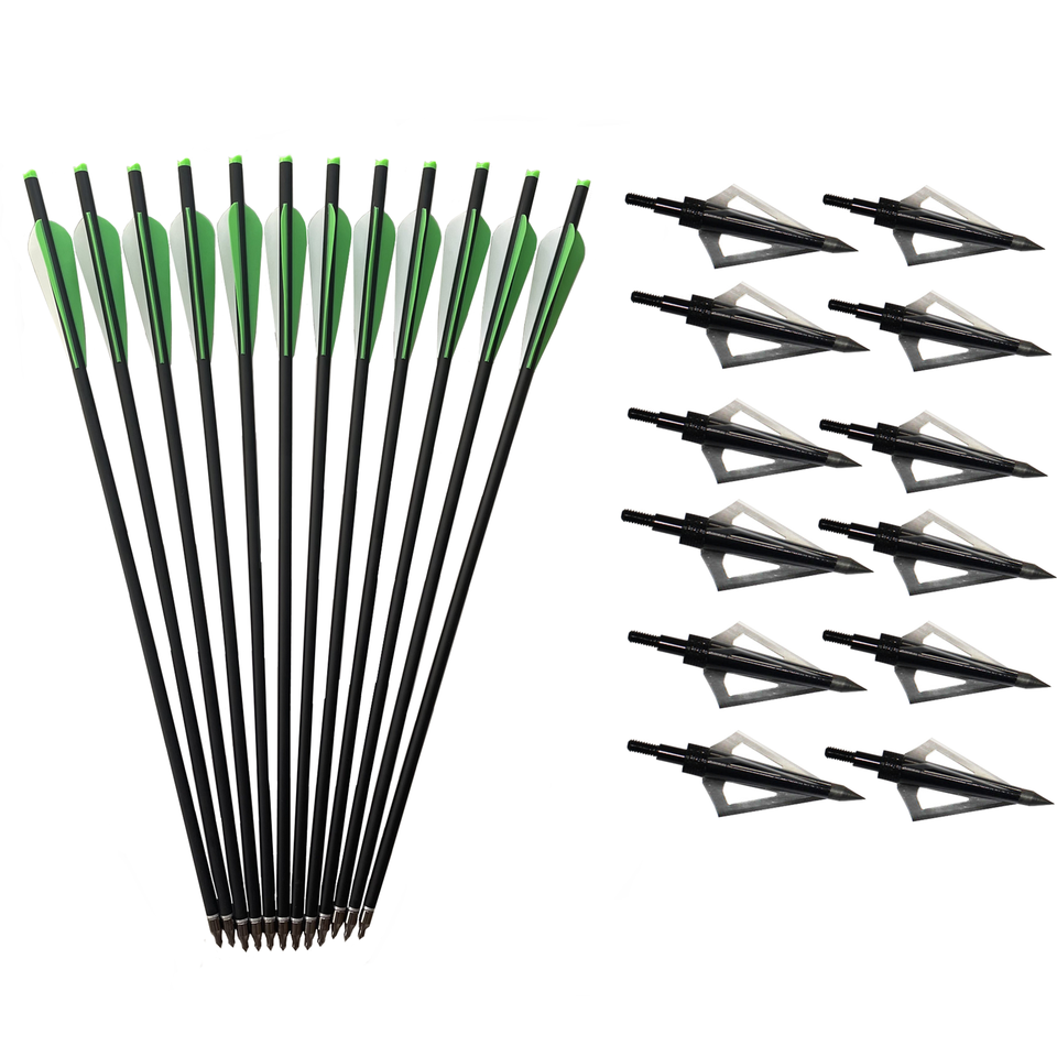 20 inch Archery Carbon Crossbow Bolts Half Moon Nock OD 8.8mm Arrows ...