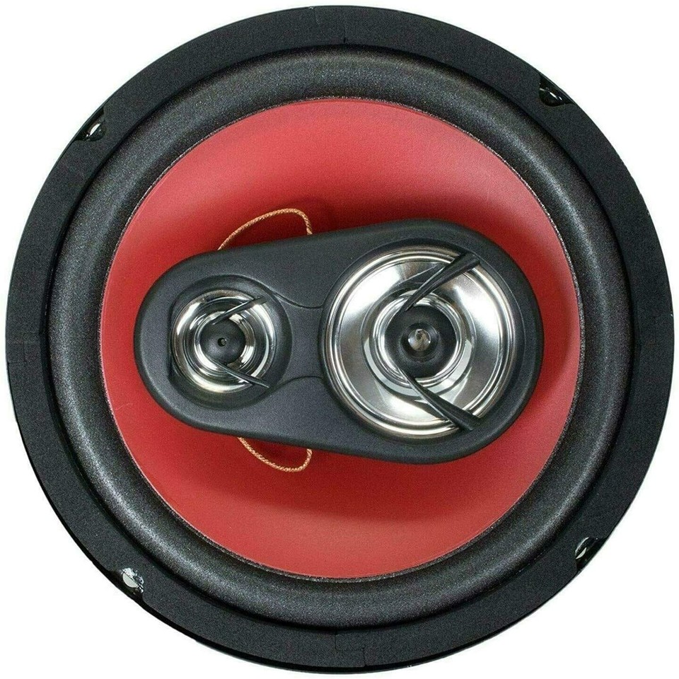 4X Audiobank 6.5" 800 Watts Max Power 4-Way Red Car Audio Stereo ...
