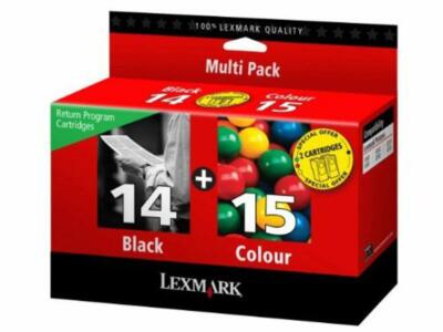 LEXMARK BLACK INK 14 + 15 COLOUR X2630 X2650 80D2979 ORIGINAL INKJET ...