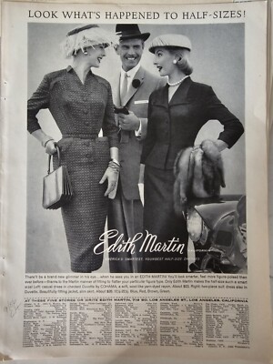 1956 Women's Edith Martin half size suit dress vintage fashion ad | eBay