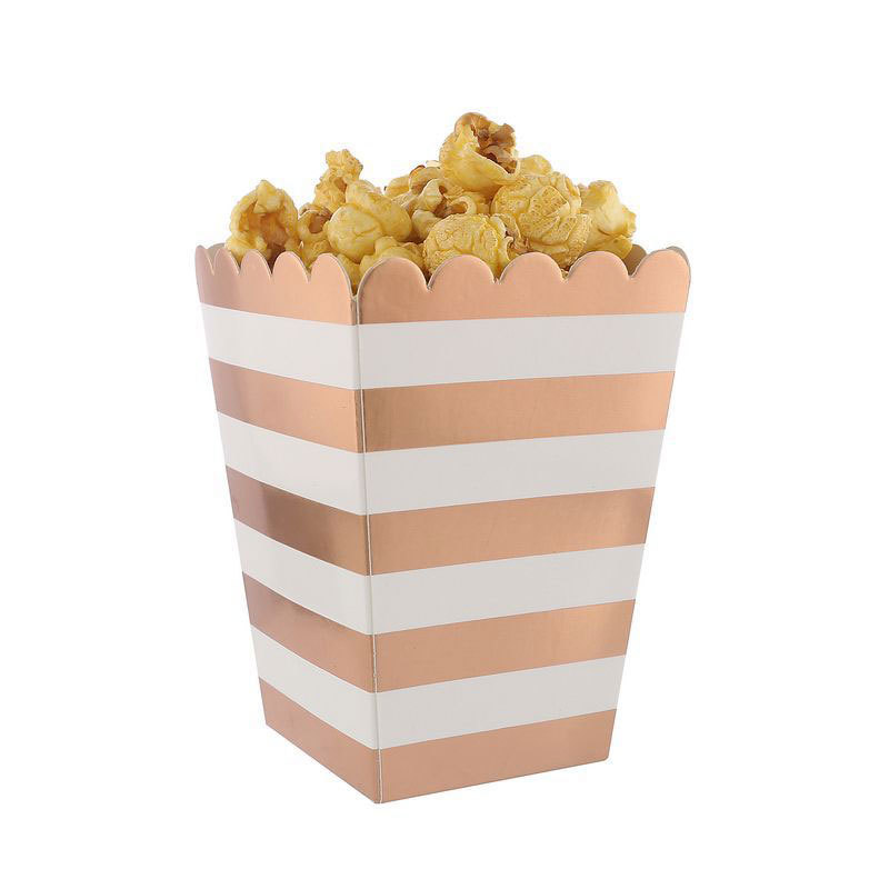 1-120X Rose Gold Popcorn Boxes Bags Kids Party Treat Boxes Wedding ...