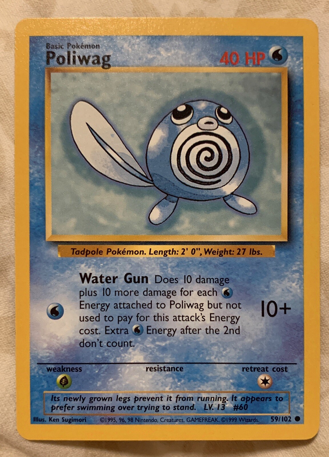 POLIWAG - Base Set - 59/102 - Common - Pokemon Card - Unlimited Edition ...