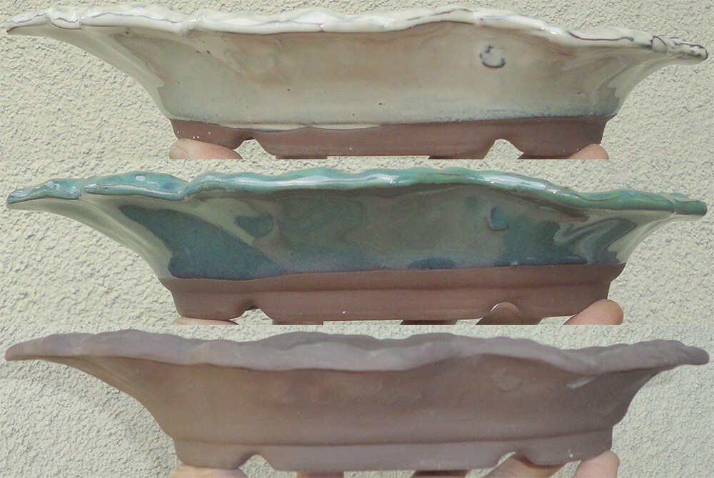 Irregular Shaped Bonsai Pot Shohin Dwarf Planter Ceramic 10.5"x6.75"x2 ...