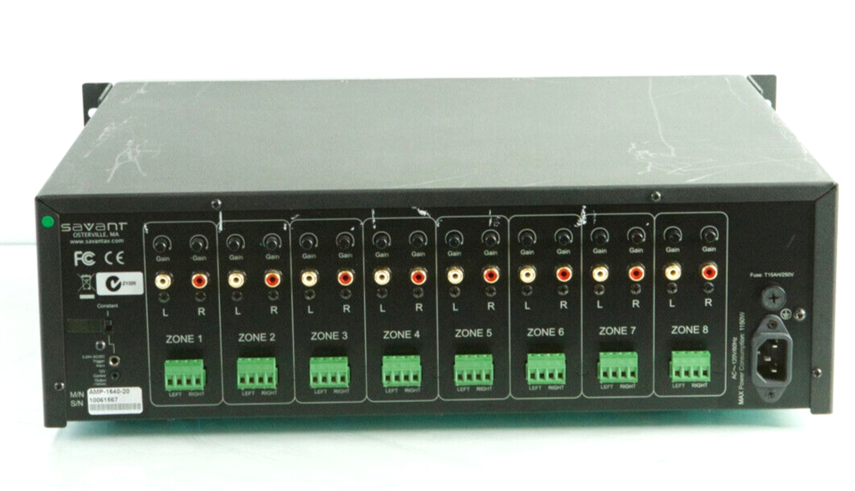 FULLY TESTED Savant AMP-1640 8 Zone/ 16 Channel Whole Home Amplifier ...