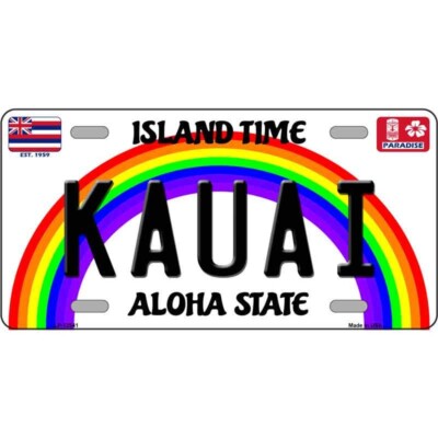 Kauai Hawaii License Plate Metal Tin Sign Picture Plaque Art Wall Decor ...