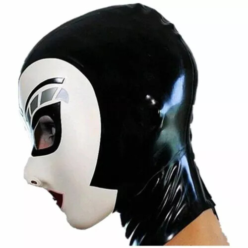 Open Eyes and Nostrils Rubber Unisex fancy Hood Unique Party Clubwear ...