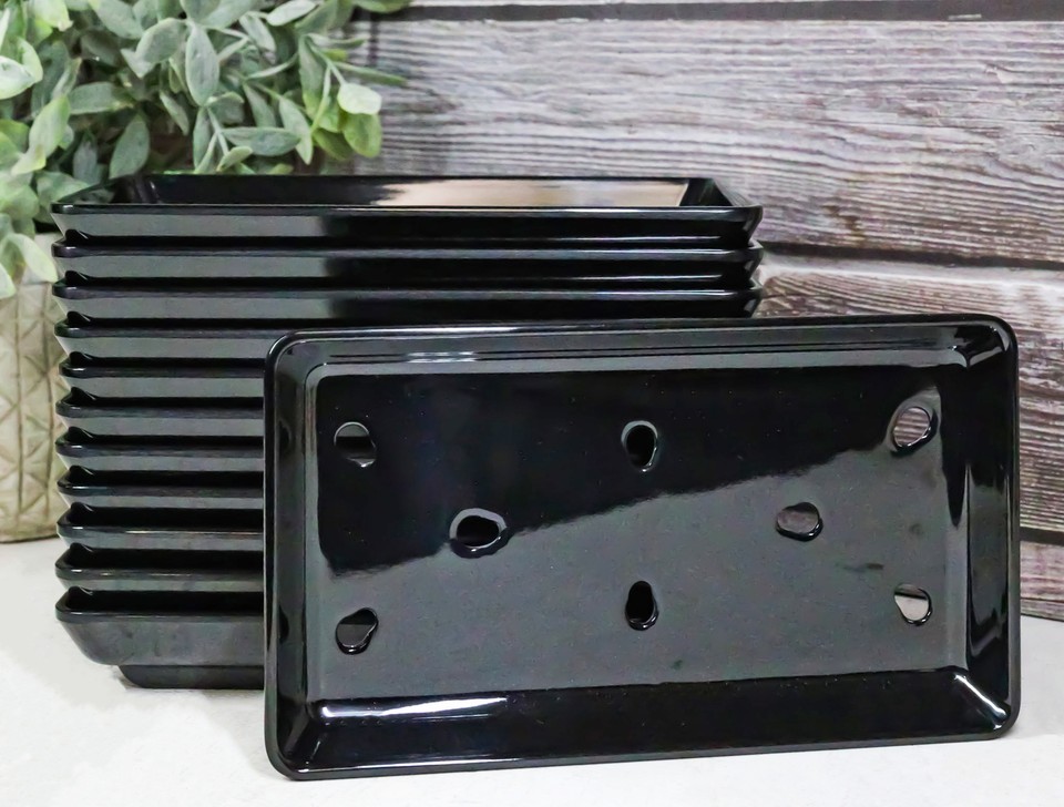 Pack Of 12 Black Neta Zara Sushi Case Sashimi Plates With Drip Holes 8. ...