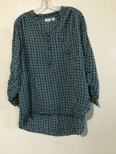 Cato Plus Size 18/20W Floral Teal Navy Women Tunic Top Blouse RN#37080 ...