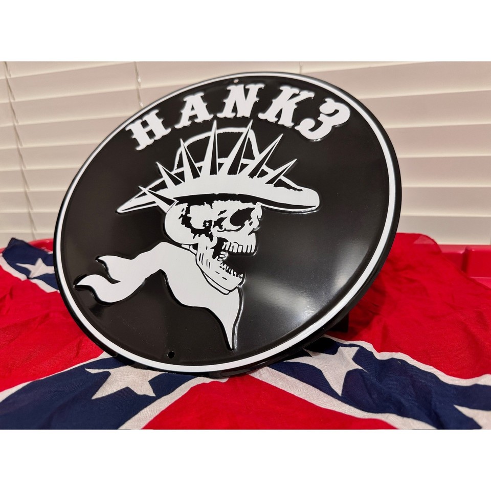 Hank 3 round sign skull tin Hank Williams III band NWOT | eBay
