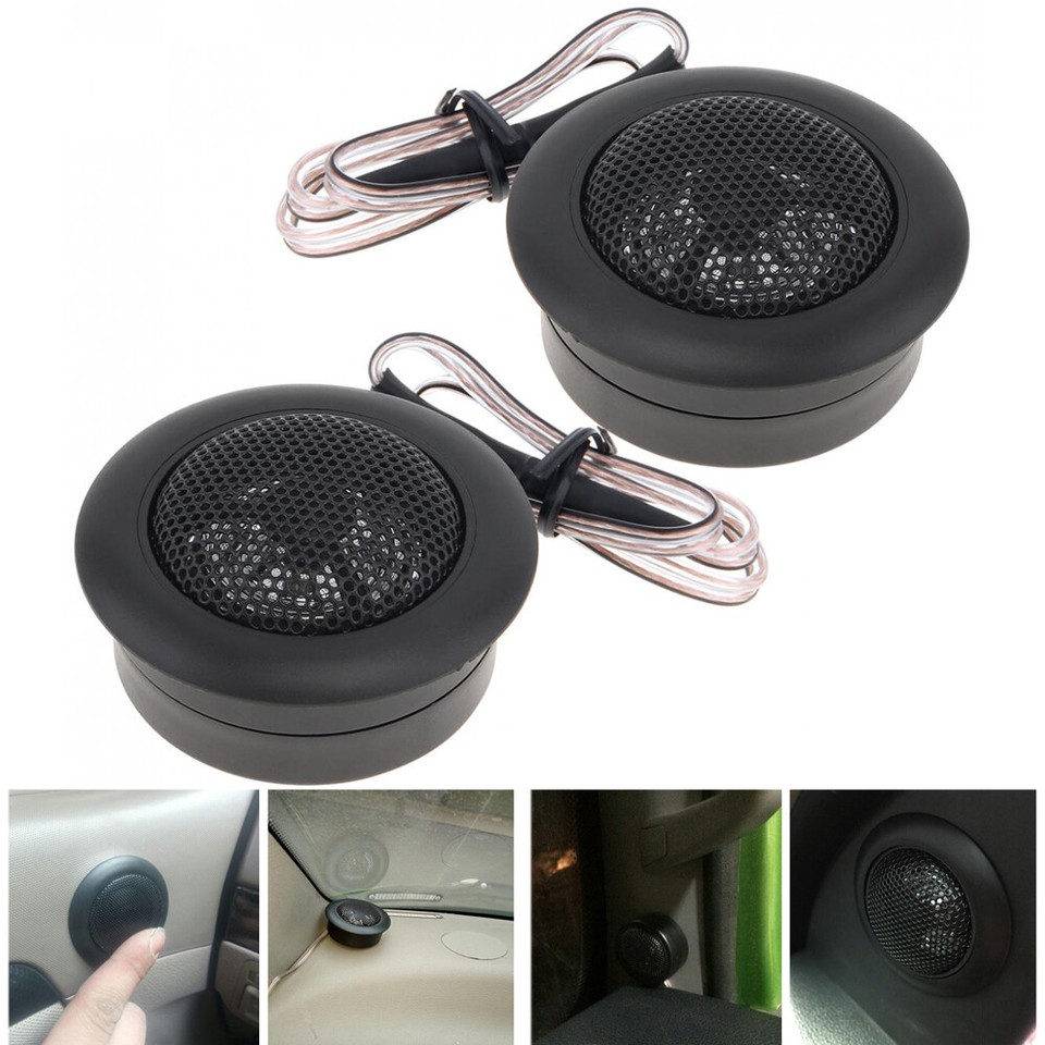 2 Pcs 120W Mini Dome Tweeter Speaker 12V Loudspeaker Audio Auto Sound ...