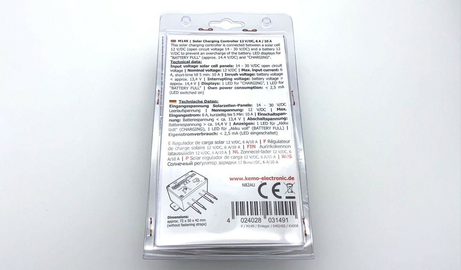 Solar Charge Controller 12 V 6 a Kemo M149 for sale online | eBay