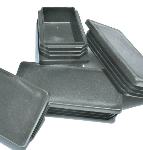 2" x 4" Rectangular Tubing Plug–Black HDPE End Cap Insert -Fits 8–12 Ga ...