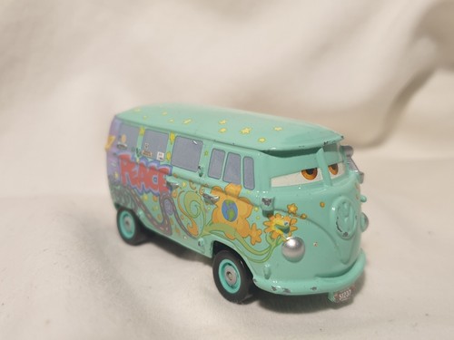 Die Cast Pixar Cars Hippie Bus Fillmore VW Volkswagen MATTEL 2015 1:62 ...